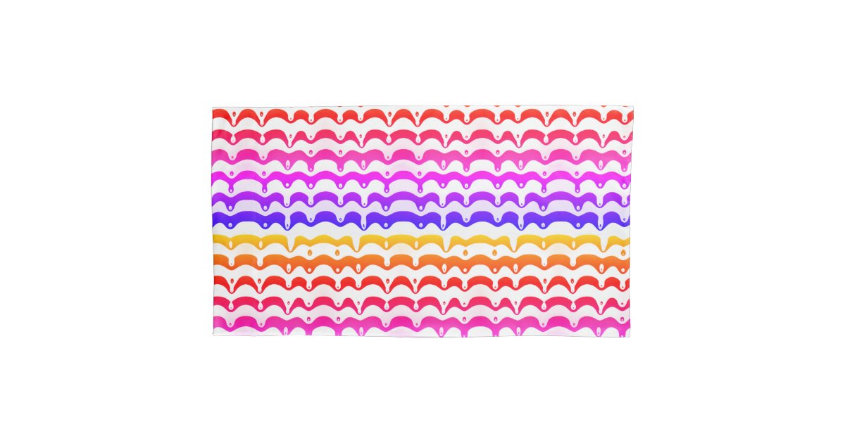 Jazzy Tropical Psychedelic Dripping Stripes Pillow Case | Zazzle