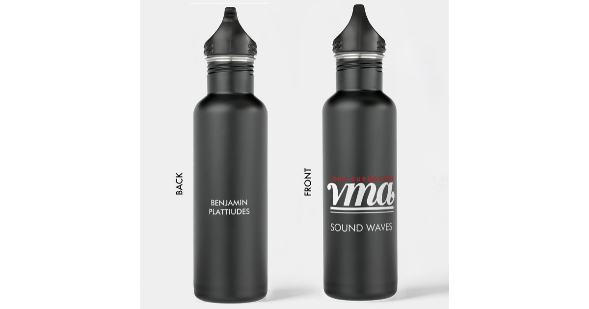 JBHS VMA Black with White Logo Customizable Stainless Steel Water ...