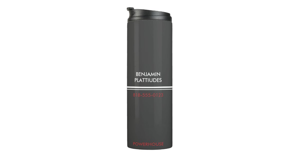 JBHS VMA Black with White Logo Customizable Thermal Tumbler | Zazzle