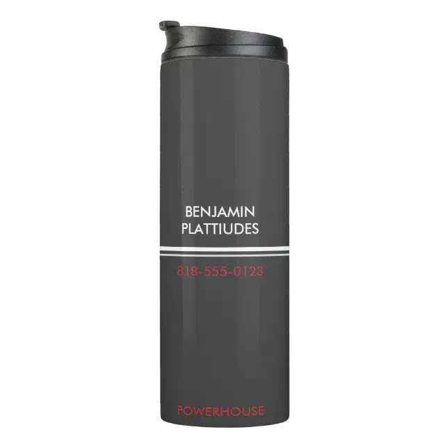 JBHS VMA Black with White Logo Customizable Thermal Tumbler | Zazzle