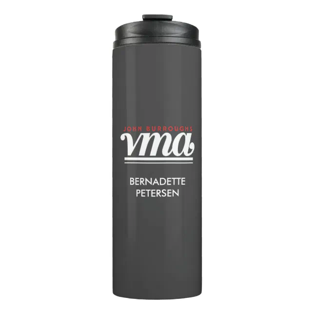 JBHS VMA Black with White Logo Customizable Thermal Tumbler | Zazzle