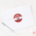 JBHS VMA Red Background with White Script Classic Round Sticker | Zazzle