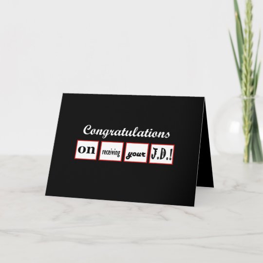 JD Degree - CUSTOM NAME Congratulations - Card | Zazzle.com