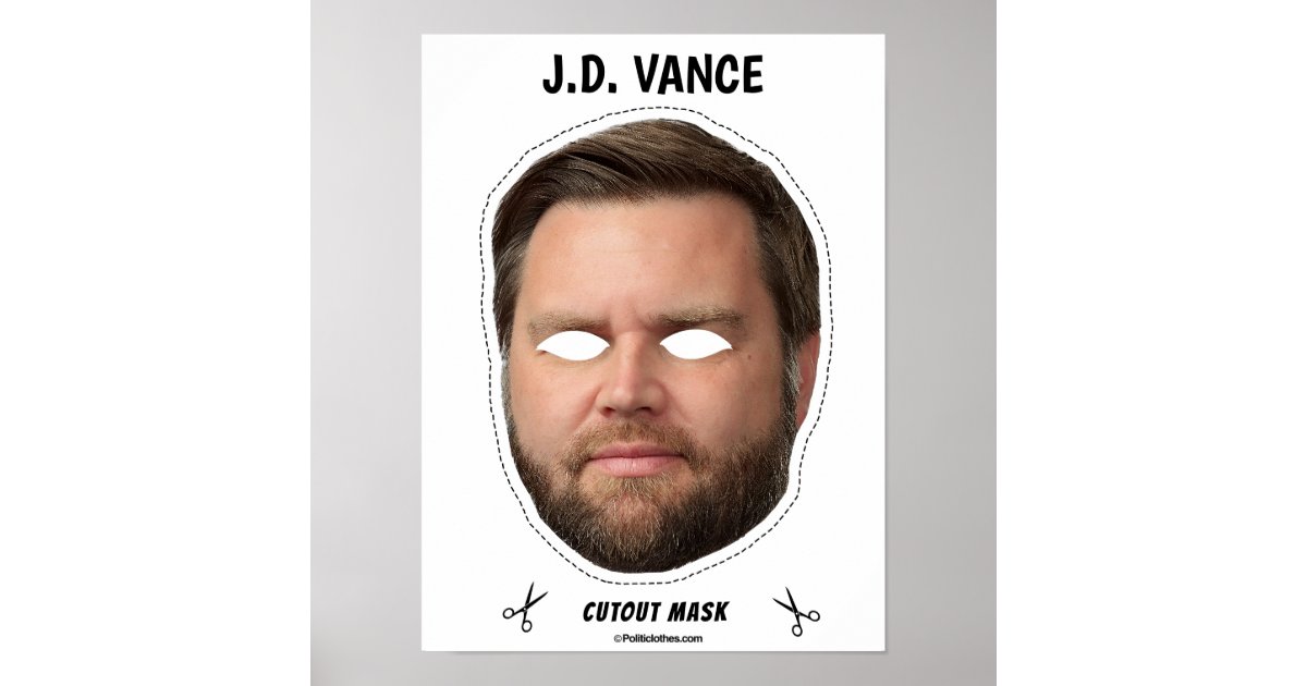 JD Vance Halloween Mask Poster | Zazzle