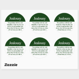 Jealousy Classic Round Sticker | Zazzle