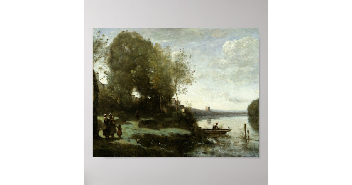 Jean-Baptiste-Camille Corot - River with a Distant Poster | Zazzle