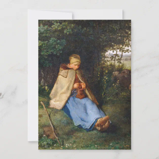 Jean-Francois Millet - The Knitter Thank You Card | Zazzle