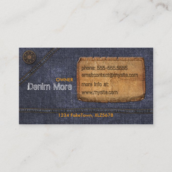 Jeans Business Card | Zazzle.com