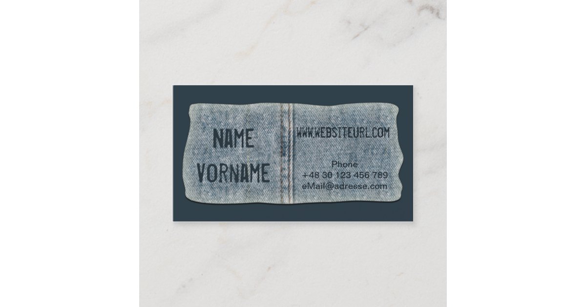 jeans business card | Zazzle