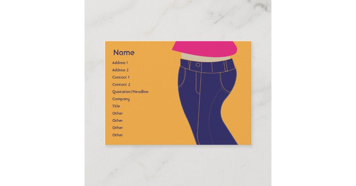 Jeans - Chubby Business Card | Zazzle
