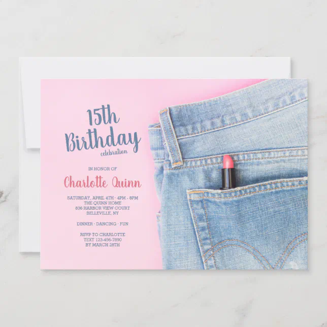 Jeans Forever Birthday Party Invitation | Zazzle