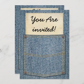 Jeans Pocket BBQ Invitations | Zazzle