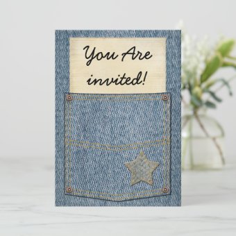 Jeans Pocket Party Invitations | Zazzle