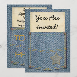 Jeans Pocket Party Invitations | Zazzle