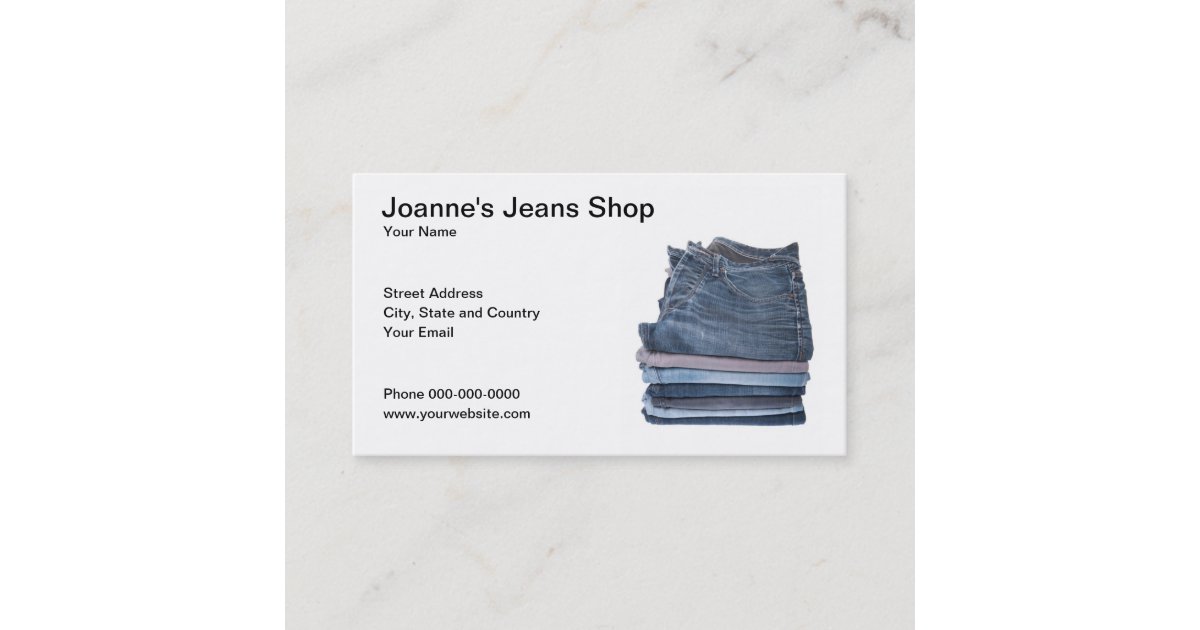 Jeans Shop Business Card | Zazzle
