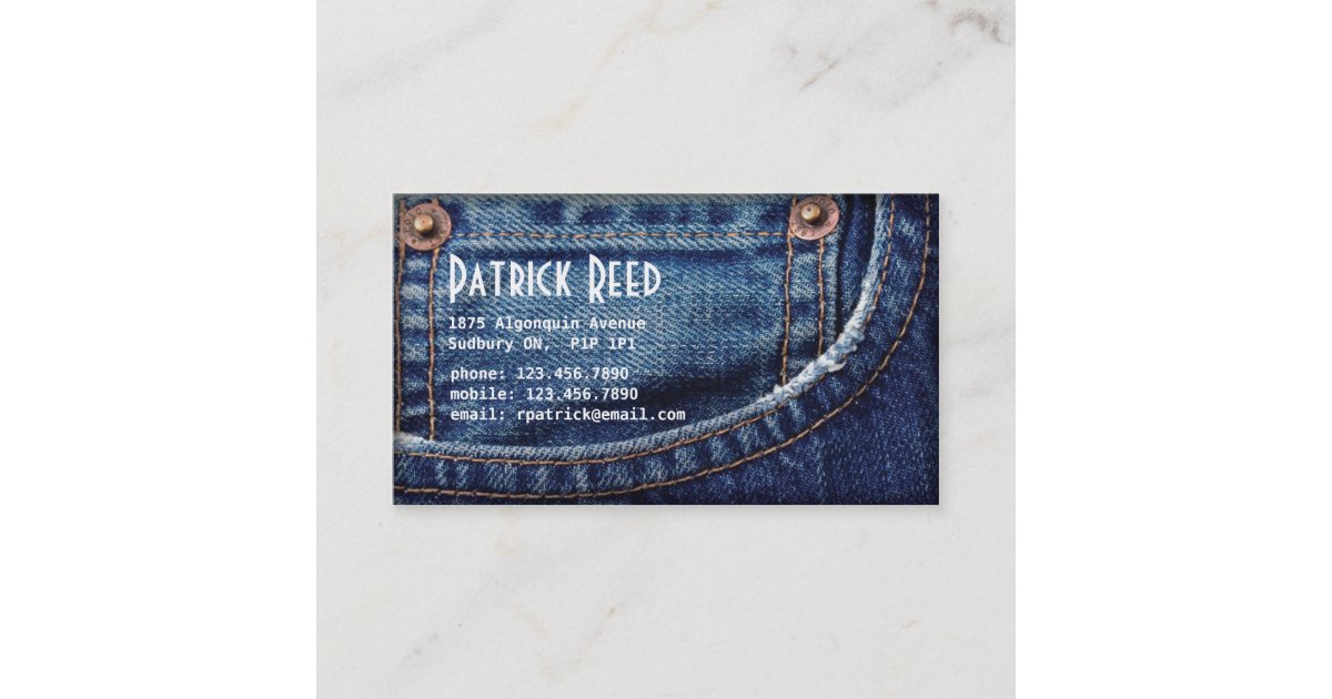 Jeans - Style C Business Card | Zazzle