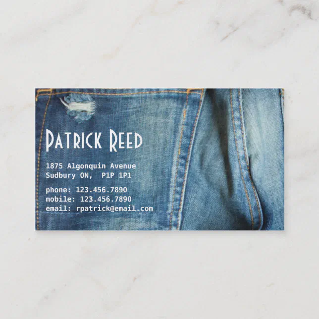 Jeans - Style E Business Card | Zazzle