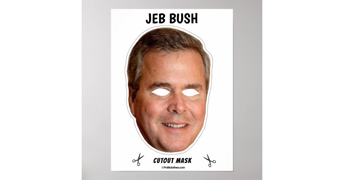 JEB BUSH Halloween Mask Poster | Zazzle
