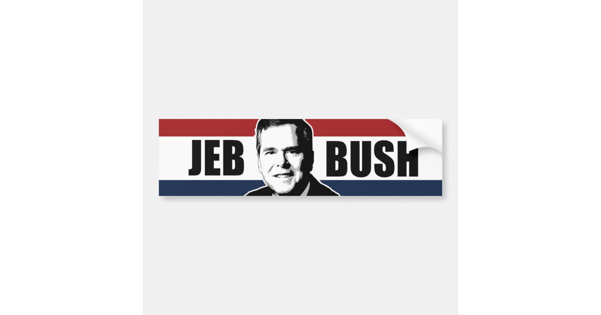 Jeb Bush Red White and Blue Bumper -.png Bumper Sticker | Zazzle