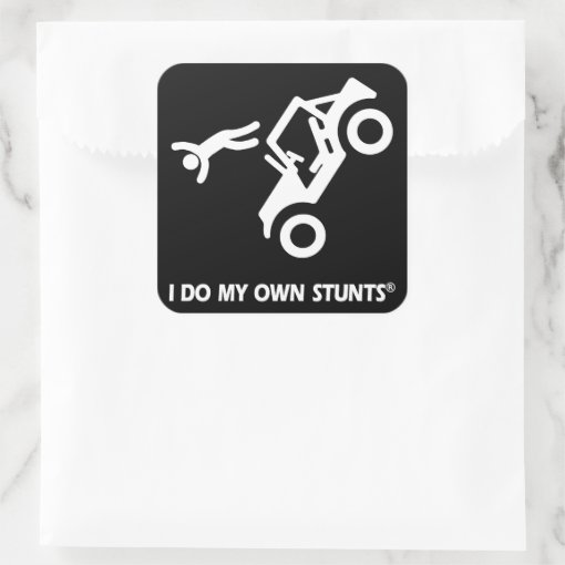 Jeep My Own Stunts Square Sticker | Zazzle