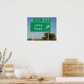 Jeep Road Sign Poster | Zazzle
