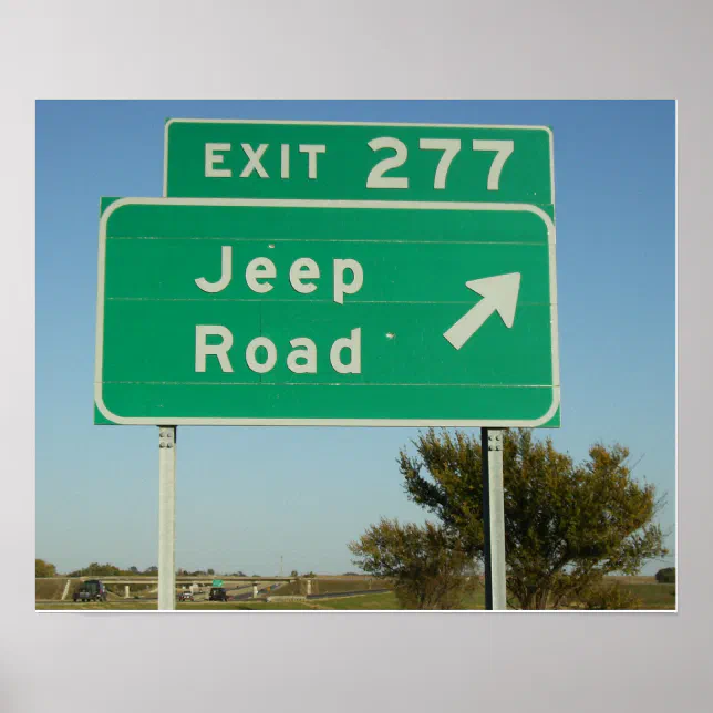 Jeep Road Sign Poster | Zazzle