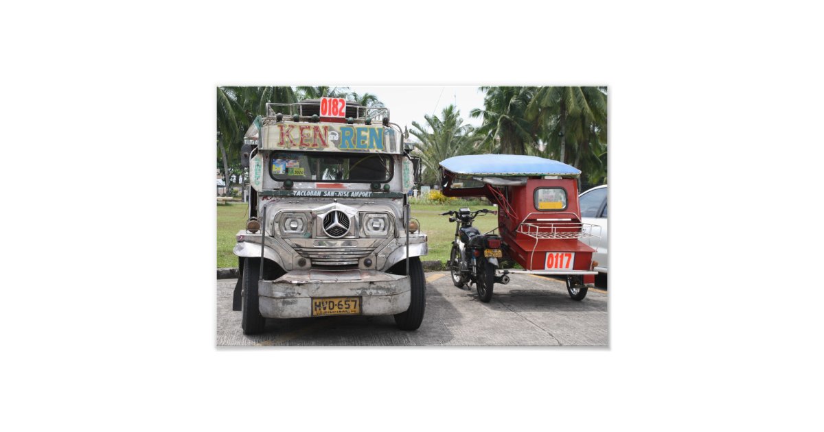 Jeepney and tricycle photo print | Zazzle