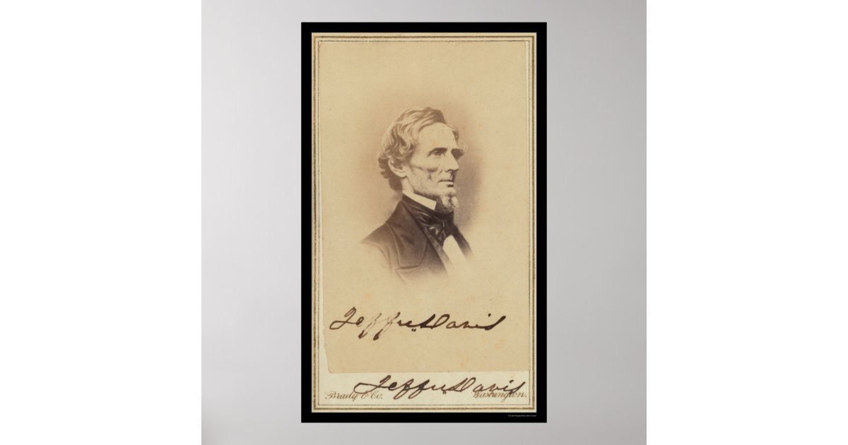 Jefferson Davis Signed Card 1860 Poster | Zazzle