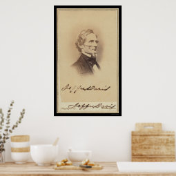 Jefferson Davis Signed Card 1860 Poster | Zazzle