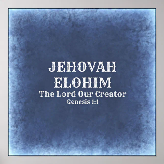 Jehovah Elohim poster | Zazzle