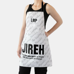 Jehovah Jireh Custom Christian Apron | Zazzle