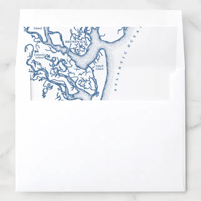 Jekyll Island Georgia Map DIY Envelope Liner | Zazzle