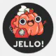 Jello Funny Jello On Phone Pun Dark BG Classic Round Sticker | Zazzle