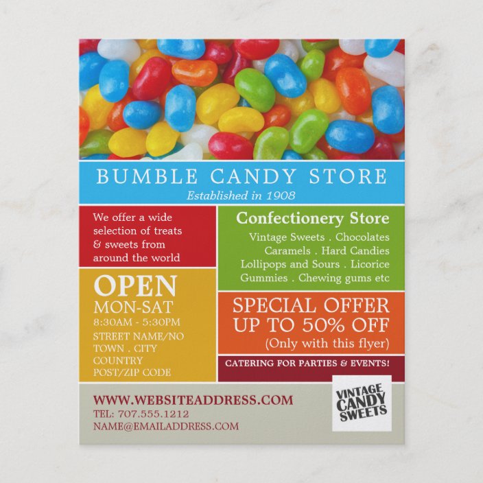 Jelly Bean Candy, Confectionery Supplies Advert Flyer | Zazzle.com