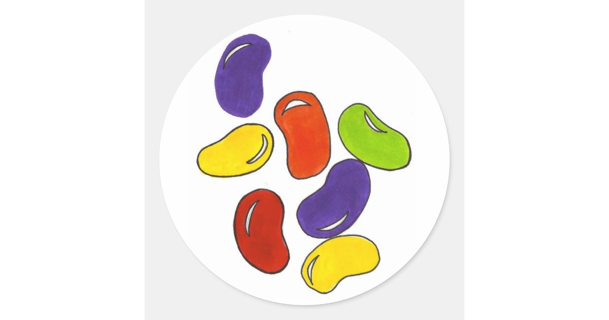 Jelly Bean Easter Pride Rainbow Candy Jellybeans Classic Round Sticker ...