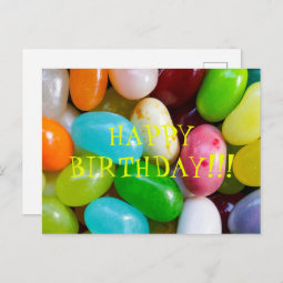 Jelly Bean Happy Birthday Postcard | Zazzle