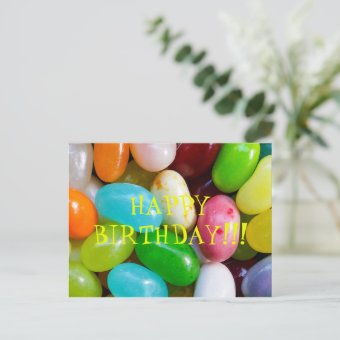 Jelly Bean Happy Birthday Postcard | Zazzle