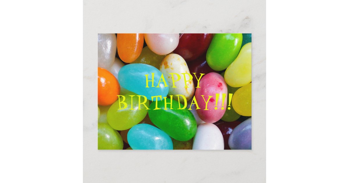 Jelly Bean Happy Birthday Postcard | Zazzle