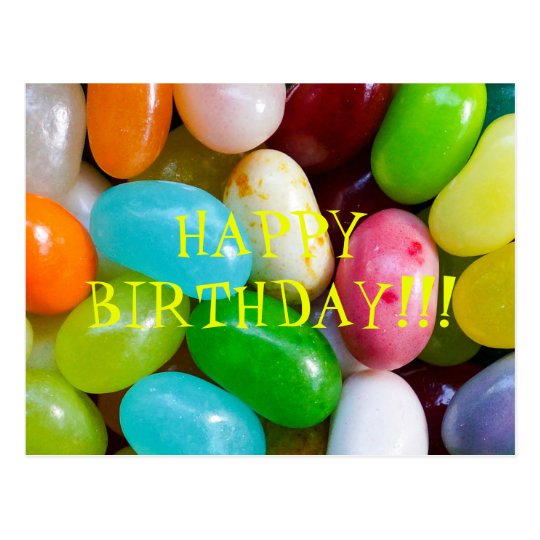 Jelly Bean Happy Birthday Postcard | Zazzle.com