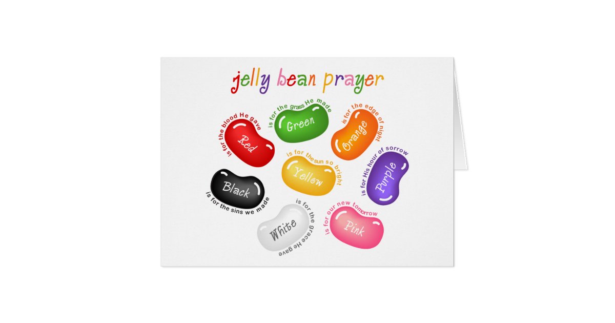 Jelly Bean Prayer Card | Zazzle