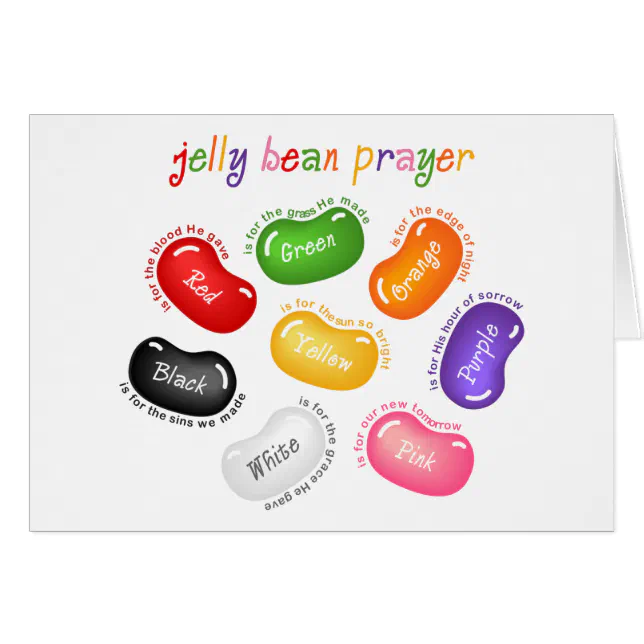 Jelly Bean Prayer Card | Zazzle