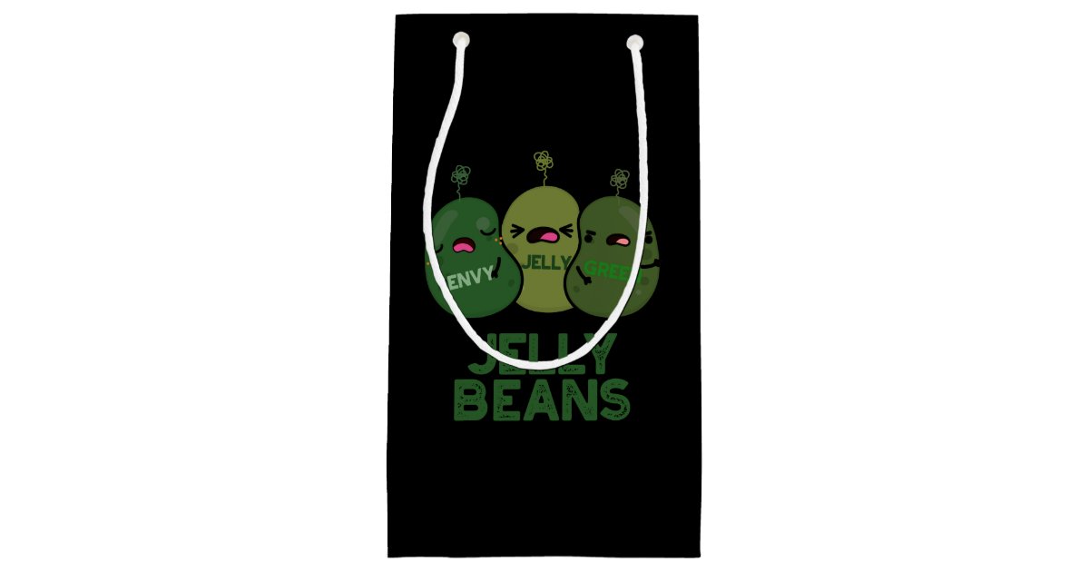 Jelly Beans Funny Jealous Candy Pun Dark BG Small Gift Bag | Zazzle