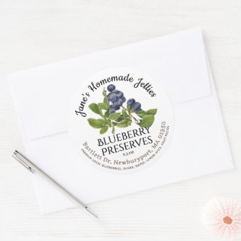 Jelly Label Vintage Homemade Blueberry Preserves | Zazzle