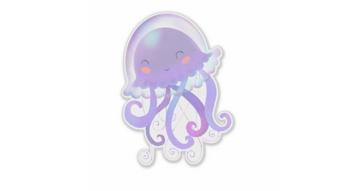 jellyfish ilustration sticker | Zazzle