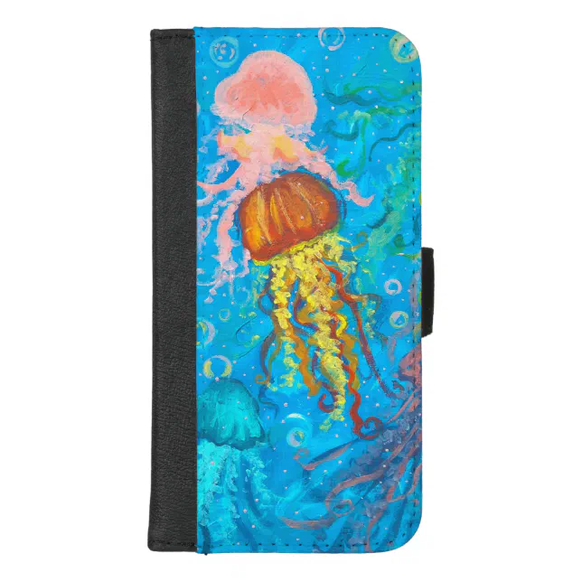 jellyfish, ocean, sea iPhone wallet case | Zazzle