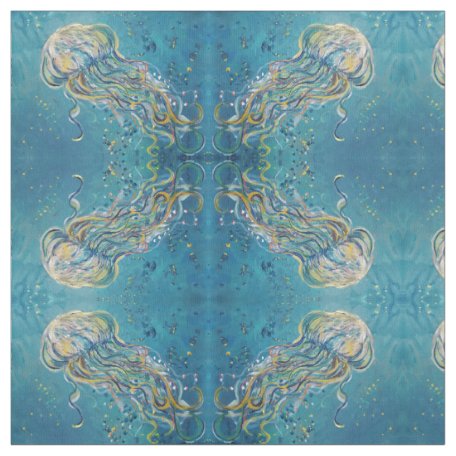Glowing jellyfish fabric | Zazzle