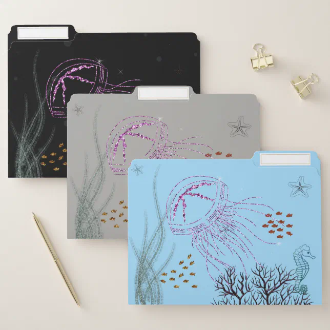 Jellyfish, the Under Sea World File Folder | Zazzle