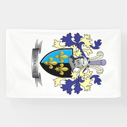 Jenkins Family Crest Coat of Arms Banner | Zazzle