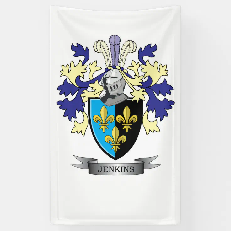 Jenkins Family Crest Coat of Arms Banner | Zazzle