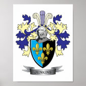 Jenkins Family Crest Coat of Arms Poster | Zazzle